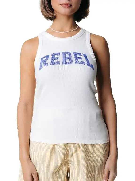 COLOURFUL REBEL Rebel Rib Tanktop - Off White