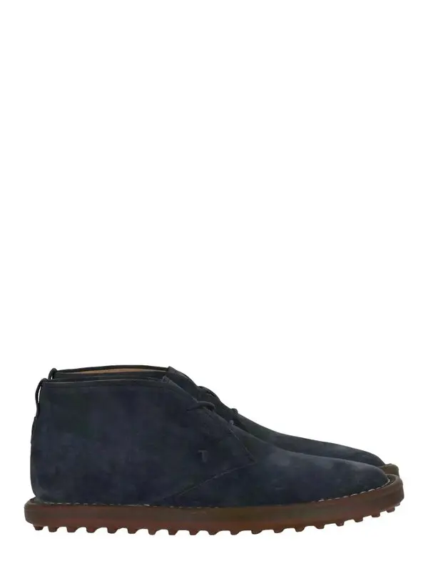 TOD'S Suede Lace-up Boots - Blue