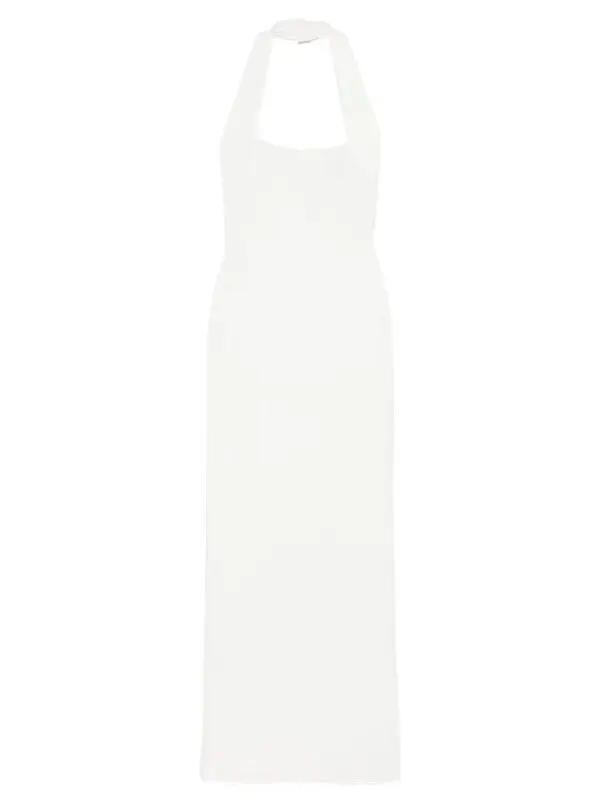 Solace London Sleeveless Halterneck Dress - White