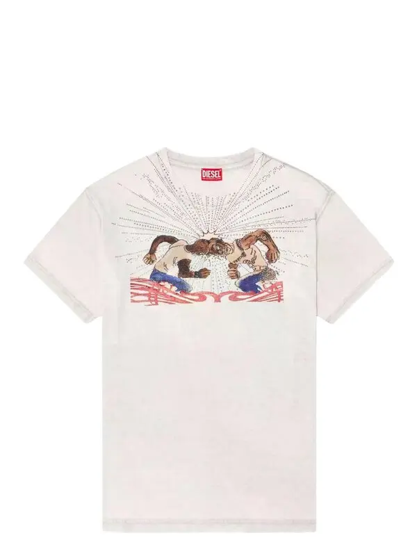 DIESEL® T-norm-t15 Graphic-print T-shirt - Grey