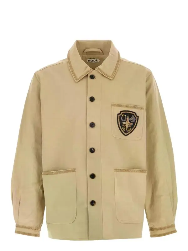 BODE Embroidered-emblem Shirt Jacket - Neutrals