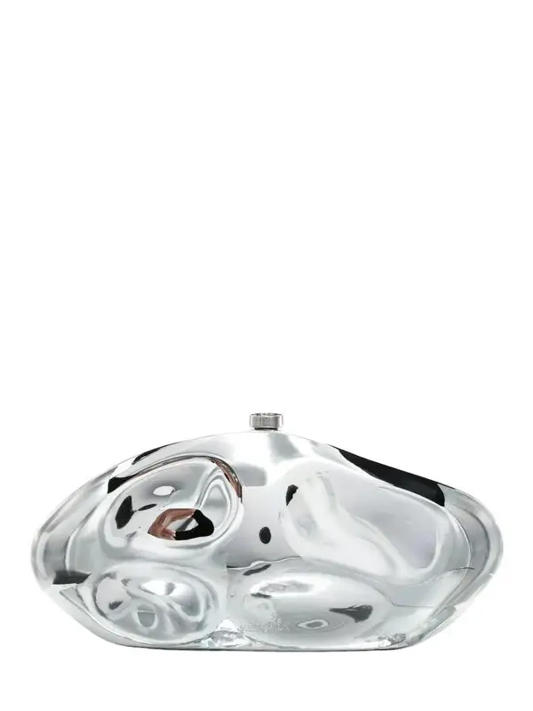 Cult Gaia Caldera Sculpted Clutch - Silver