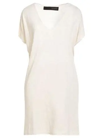 MESSAGERIE Mini Dress Viscose, Linen And Cotton - Ivory