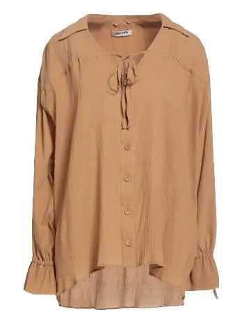 Max & Moi Woven Crinkled Embellished Shirt - Beige
