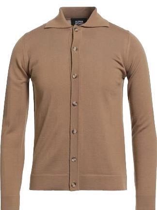 Alpha Studio Cardigan Size Merino Wool - Camel