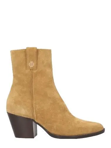 Maje Ankle Boots In Leather - Beige