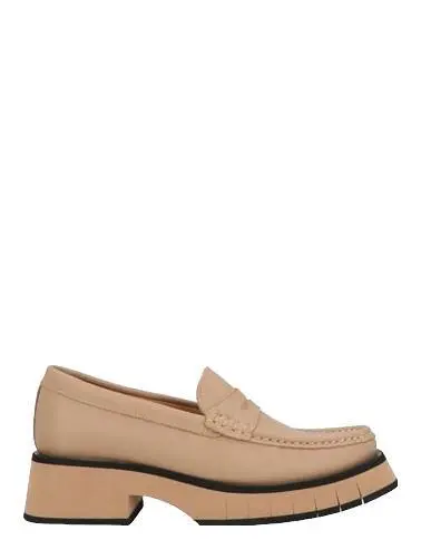 PALOMA BARCELO Leather Penny Loafers - Beige