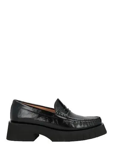 PALOMA BARCELO Leather Penny Loafers - Black