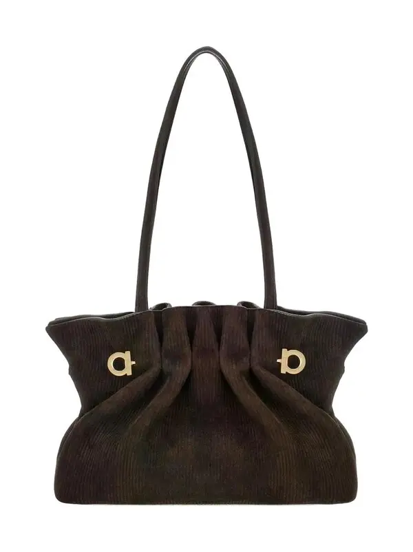 FERRAGAMO Suede Shoulder Bag - Brown