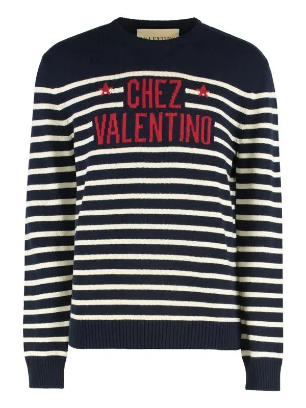 Valentino Garavani Virgin Wool Crew-neck Sweater - Blue