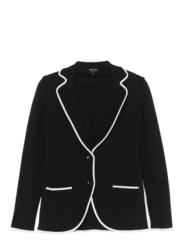 Giorgio Armani Trimmed Jacket - Black