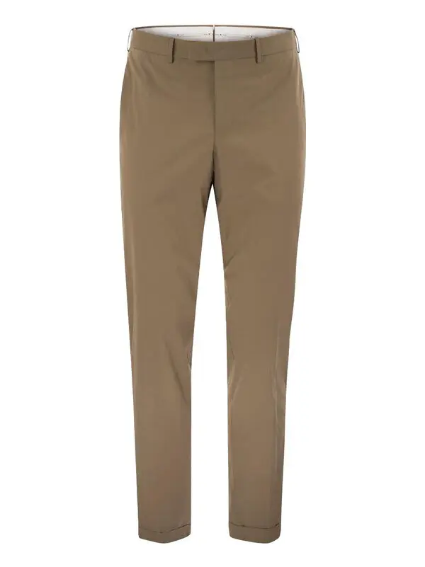 PT TORINO Master Fit Cotton-blend Trousers - Brown