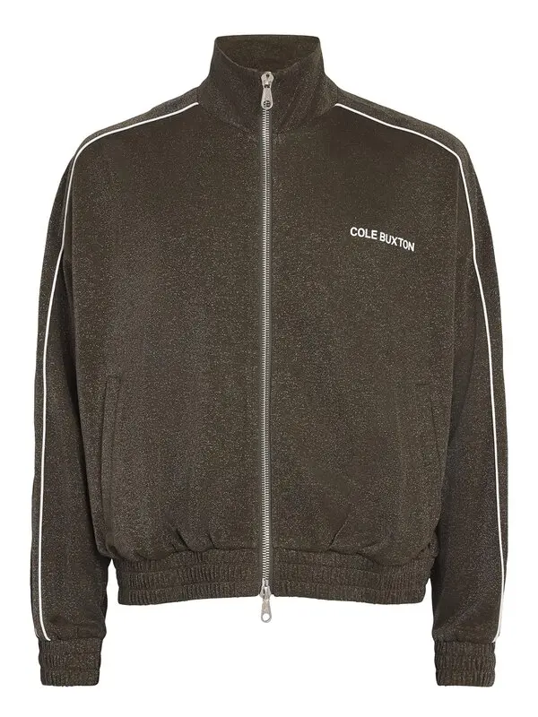 COLE BUXTON Metallic Glitter Track Jacket - Green