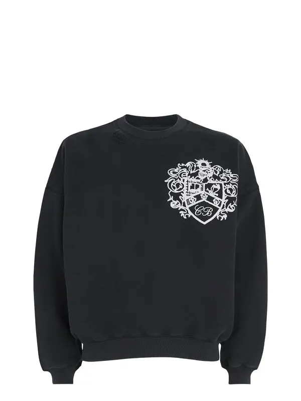 COLE BUXTON Collegiate Crest Sweatshirt - Black