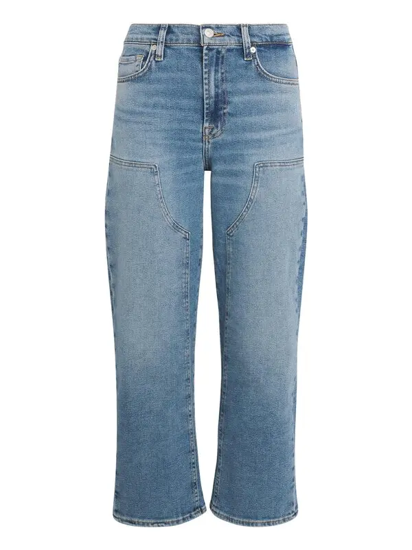 7 For All Mankind Alexa Cropped Straight Jeans - Navy