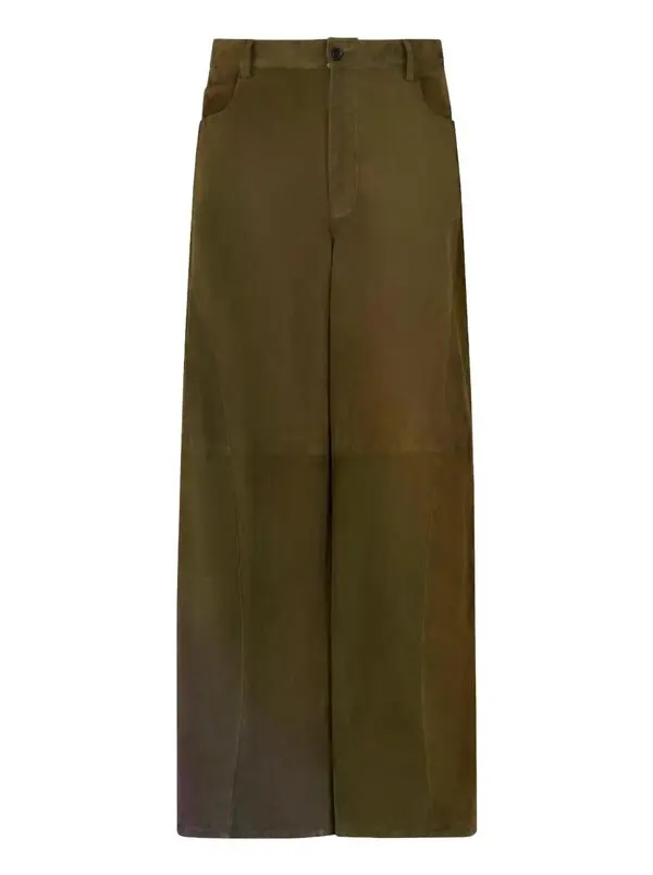 Marni Leather Wide-leg Trousers - Green
