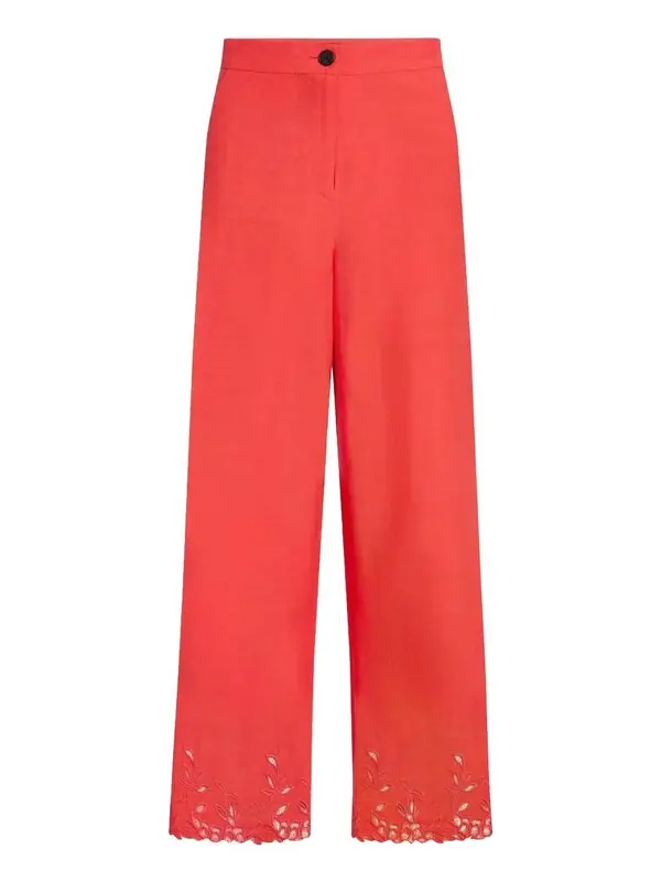 Karl Lagerfeld Embroidered Hem Trousers - Red