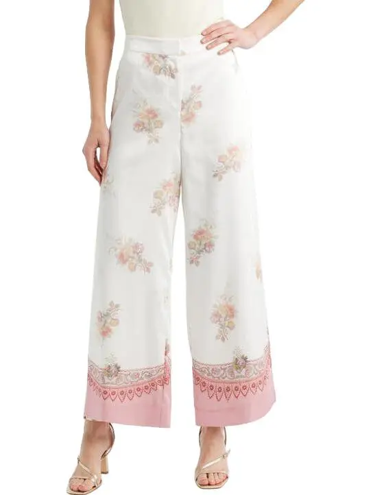 Kobi Halperin Zoe Border Print Wide Leg Pants - Quartz Multi
