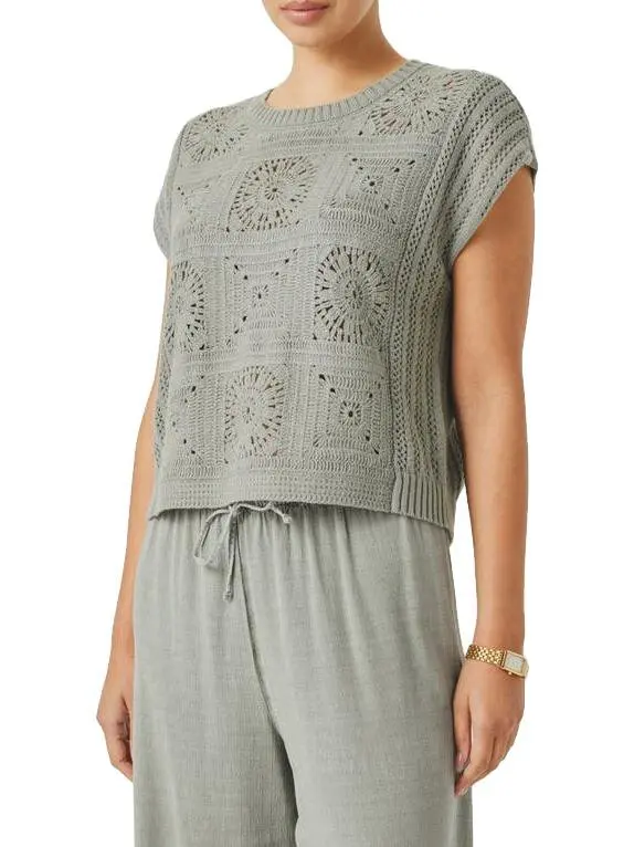 Splendid Anderson Open Stitch Sweater - Eucalyptus Green