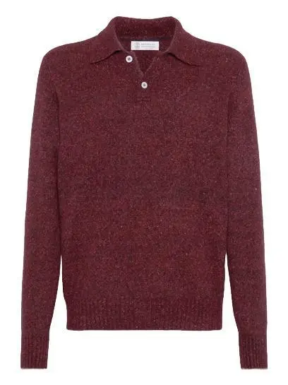 Brunello Cucinelli Flecked Polo Shirt - Amaranth
