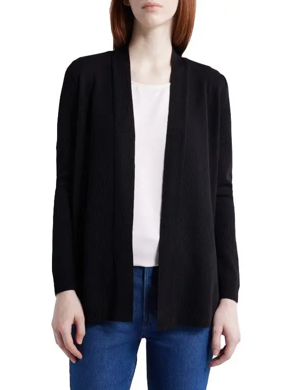 Jones New York Long Sleeve Open Front Cardigan - Jones Black