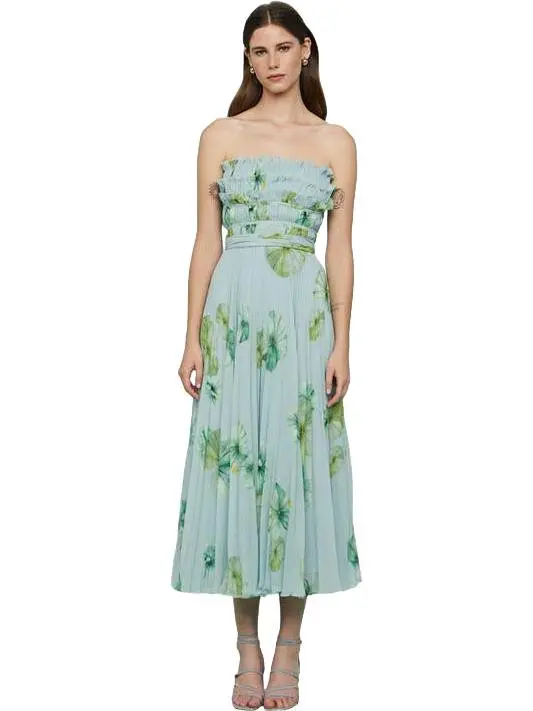 AMUR Cathy Midi Dress - Lilypad Pond