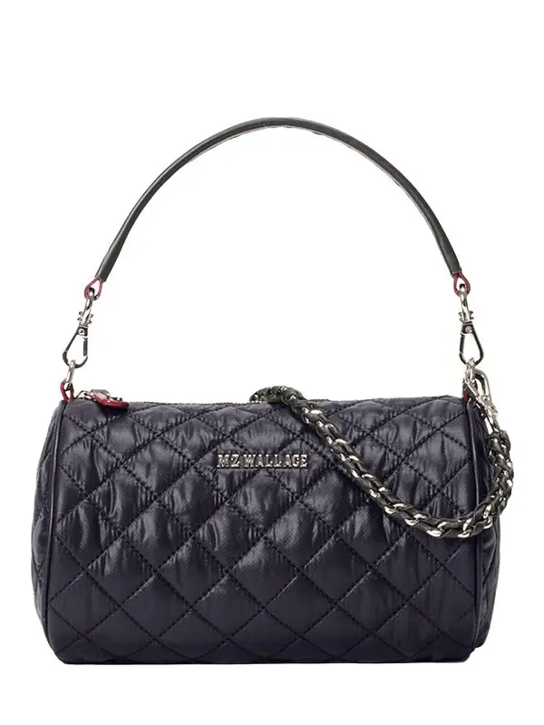 Mz Wallace Quilted Nylon Barrel Crossbody Bag - Black