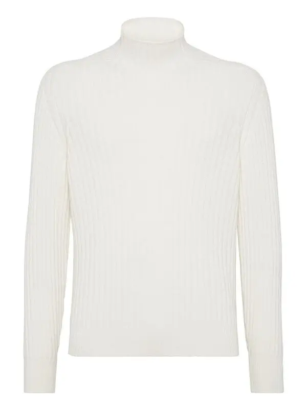 Brunello Cucinelli Ribbed Turtleneck Sweater - Panama