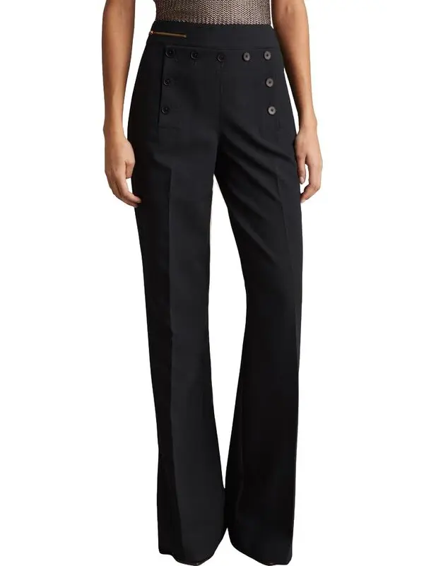 REISS Wide Leg Pants - Dark Navy