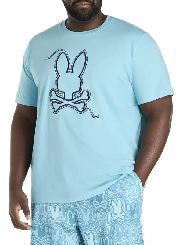 Psycho Bunny Big & Tall Cyrus Graphic Tee - Milky Blue