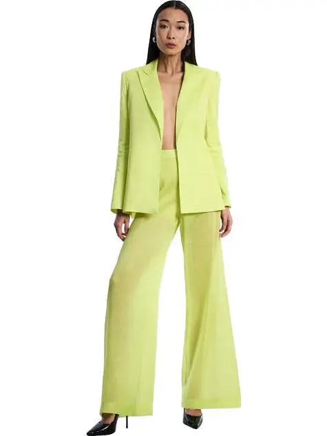 Bcbgmaxazria Textured Wide-leg Pant - Chartreuse