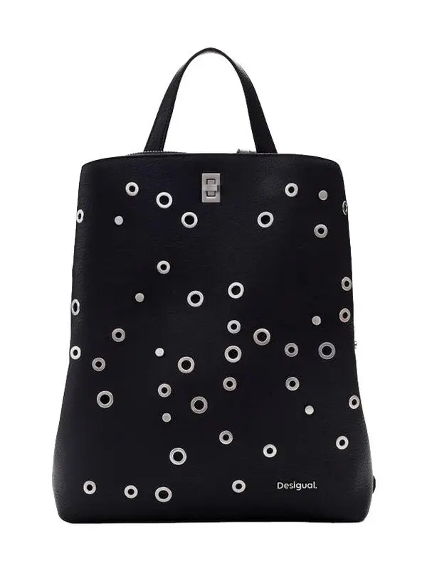 Desigual Studded Faux Leather Backpack - Black
