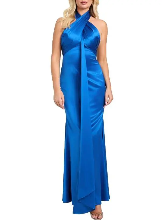 MARCIANO Aretha Halter Satin Gown - Infinity Galaxy