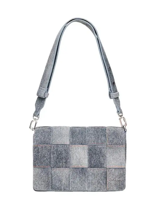 Desigual Woven Denim Crossbody Bag - Light Blue