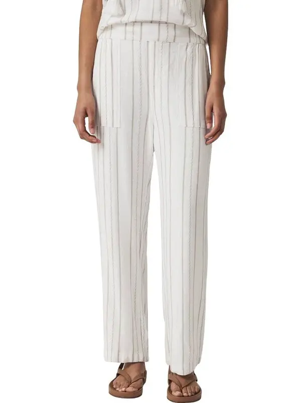 Splendid Layla Stripe Pants - White/ Fawn