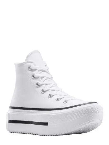 CONVERSE Chuck Taylor All Star Lift Double Stack High Top Platform Sneakers - White/ Black/ White
