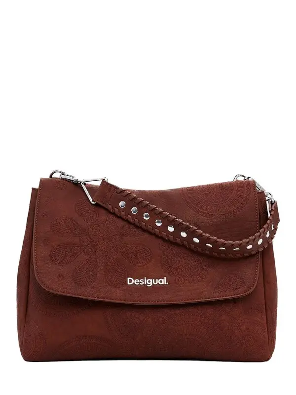 Desigual Faux Leather Convertible Top Handle Bag - Camel