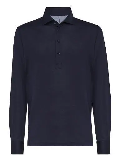 Brunello Cucinelli Jersey Polo Shirt - Navy Blue