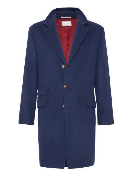 Brunello Cucinelli Water-resistant Cashmere Coat - Avio Blue