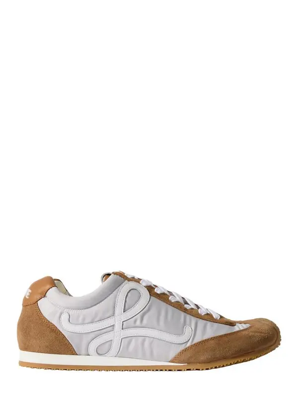 Loewe Ballet Runner 2.0 Shell, Suede And Leather Sneakers - Gray