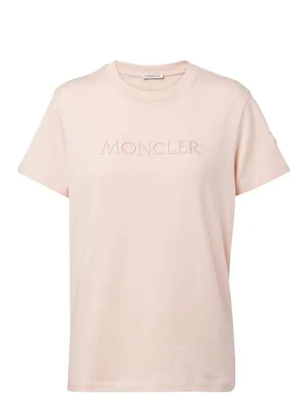 Moncler Logo Cotton T-shirt - Pink
