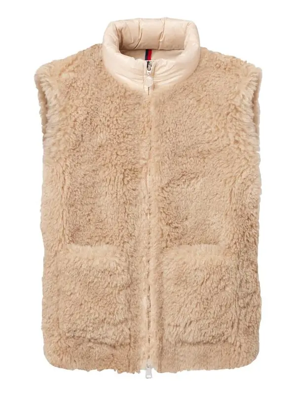 Moncler Logo Down Vest - Beige