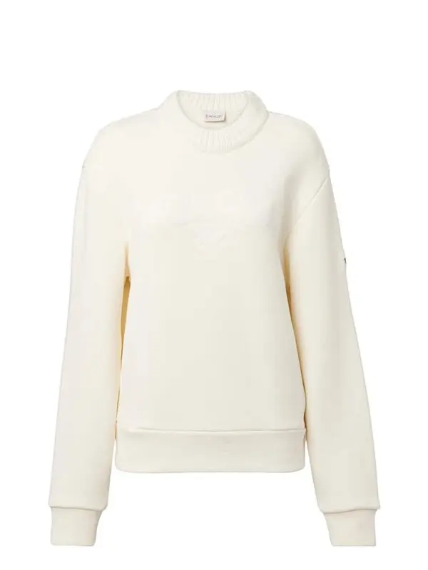 Moncler Logo Cotton-blend Sweatshirt - White