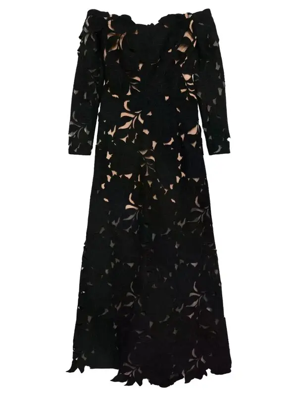 Costarellos Kasia Floral-cut Lace Gown - Black