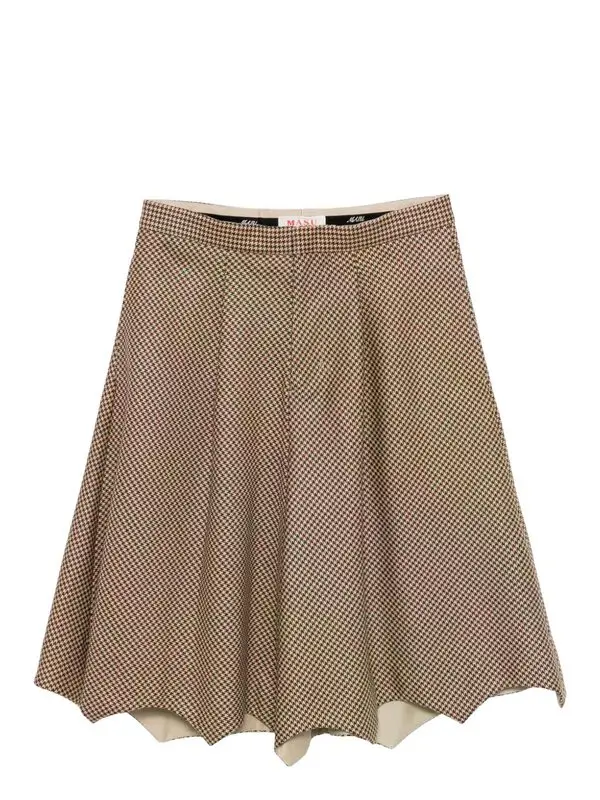 MASU Houndstooth Bat Shorts - Brown
