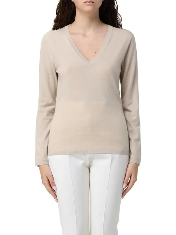 Max Mara Long Sleeve V-neck Pullover - Sand