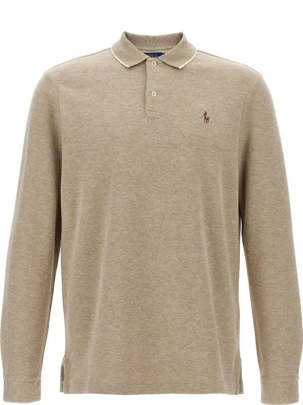 Polo Ralph Lauren Fleece Cotton Polo Shirt - Beige