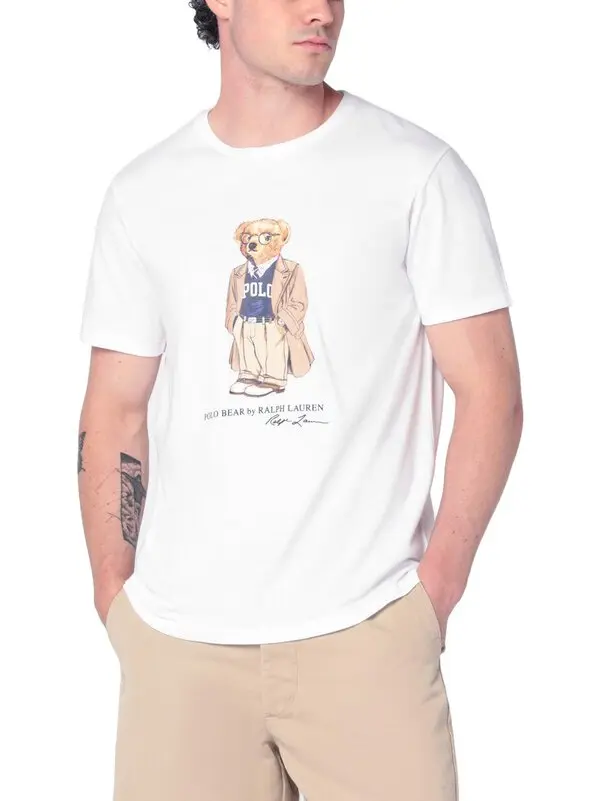 Polo Ralph Lauren Polo Bear T Shirt Custom Slim Fit - White