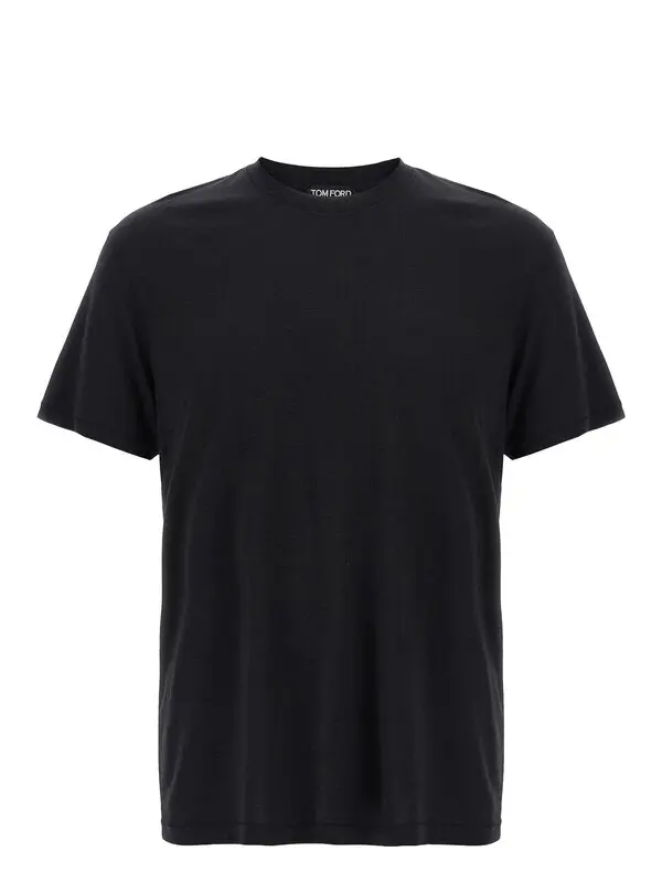 TOM FORD Logo Embroidery T Shirt - Black