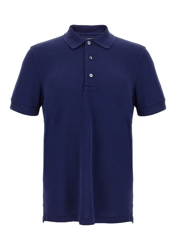 TOM FORD Piqué Polo Shirt - Blue